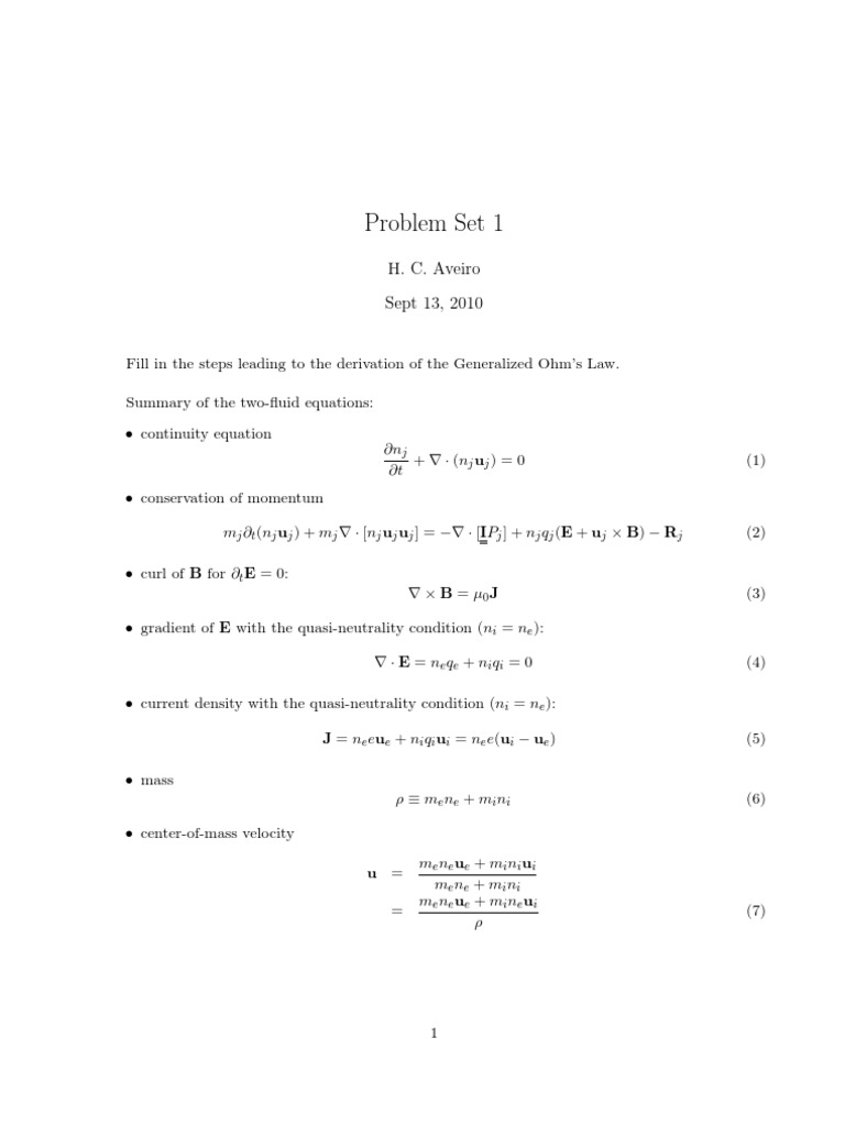 Problem 1 | PDF | Mathematical Physics | Force