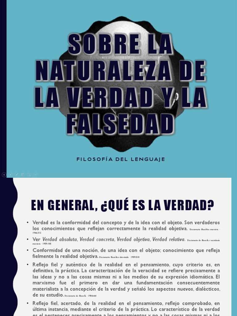 Sobre La Naturaleza de La Verdad y La Falsedad | Filosofía del lenguaje ...