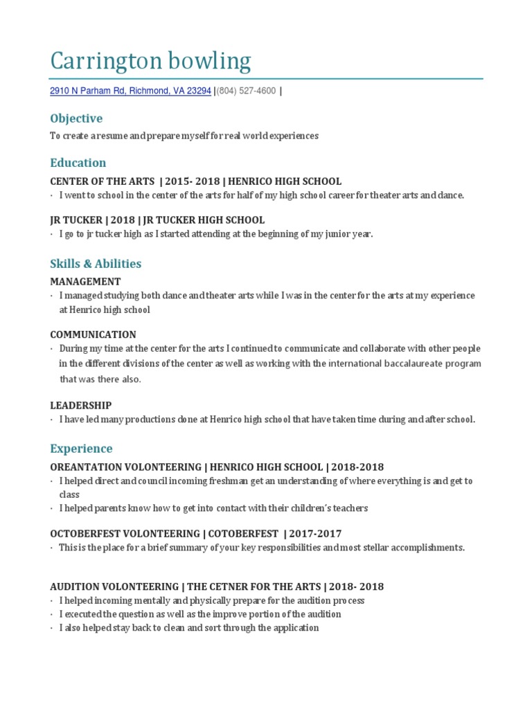 Resume Carrington Bowling | PDF