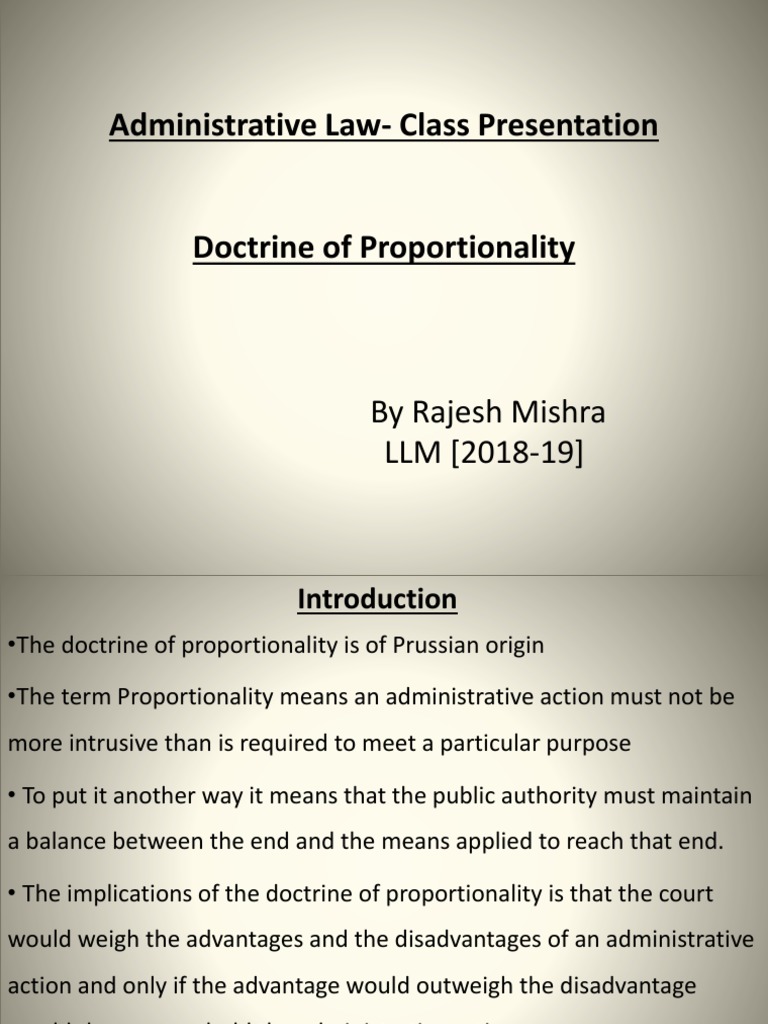 Doctrine of Proportionality | Common Law | Ethical Principles