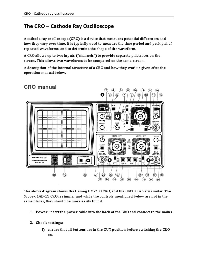Cro Manual PDF | PDF | Cathode Ray Tube | Amplifier