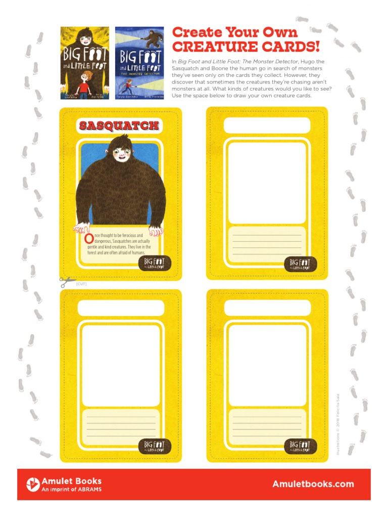 Creature Card Activity For Big Foot Little Foot 2 | PDF | Law | Young Adult