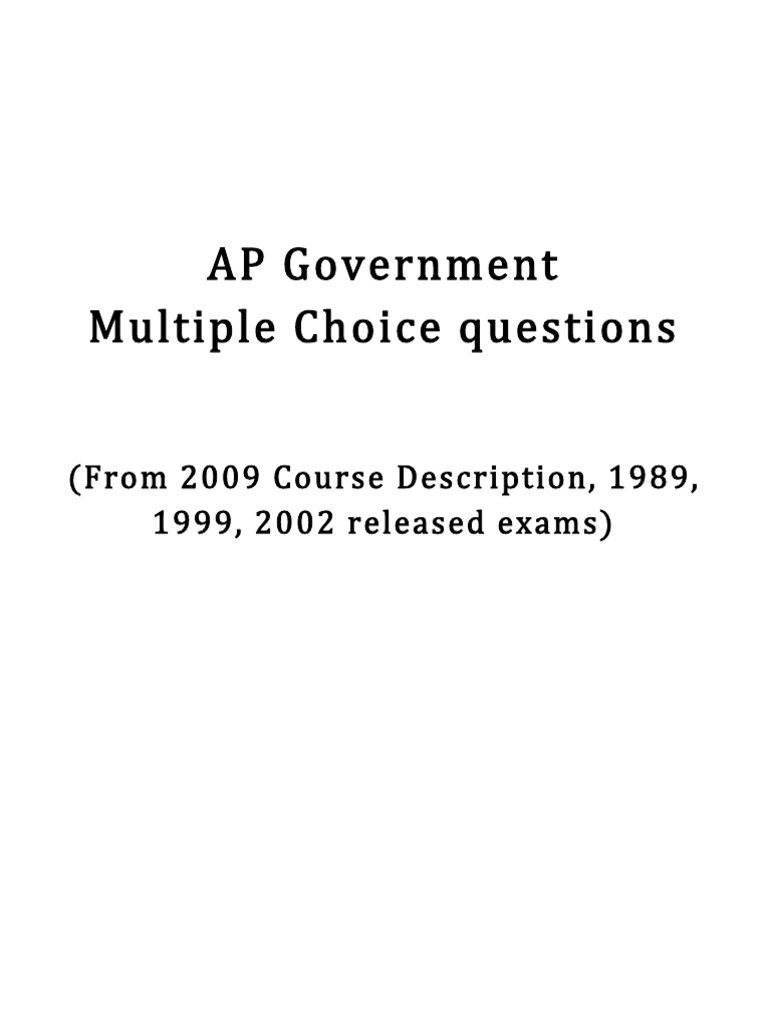 AP Govt. Multiple Choice Question Bank | PDF | United States House Of ...