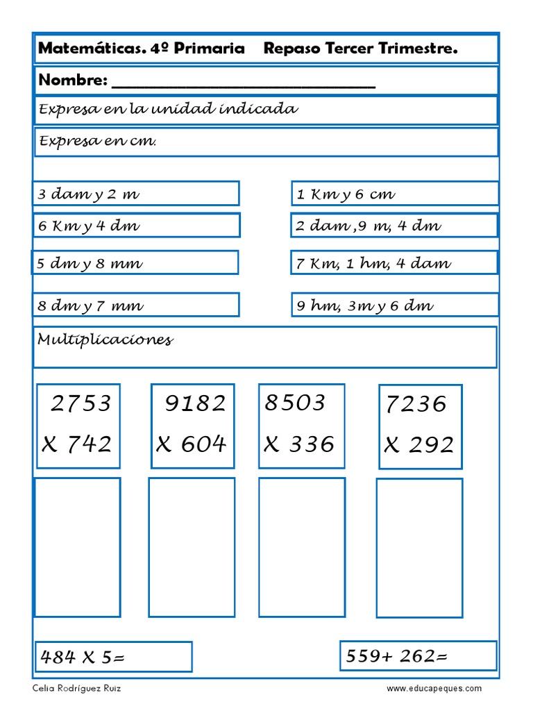 Repaso de Matematicas 4to Grado | PDF | Triángulo | Formas geométricas
