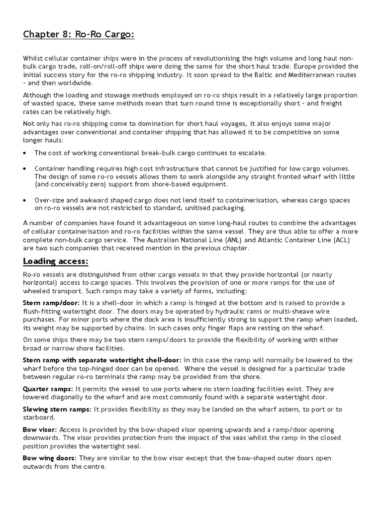 Chapter 8 Ro-Ro Ships | PDF | Trailer (Vehicle) | Cargo