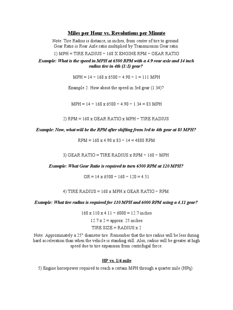 Formulas de Calculo de Potenciacion de Motocicletas y Automoviles | PDF ...