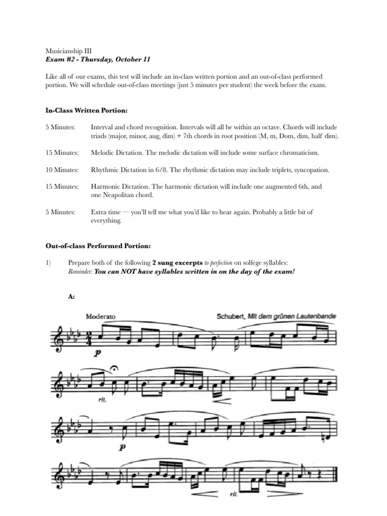 Exam #2 - Thursday, October 11: In-Class Written Portion | PDF ...