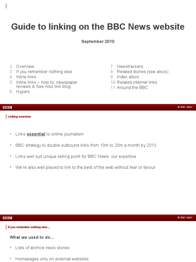 BBC Guidelines For Linking - Sept 2010 | PDF | News | Hypertext