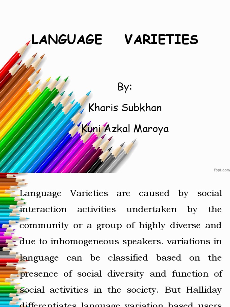 Types of Language Varieties Explained | PDF | Language Varieties And ...