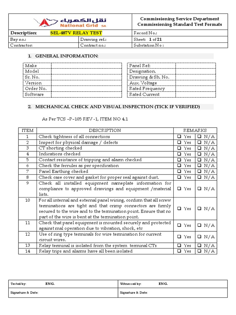 Sel-487v Relay Test For Capacitor | PDF