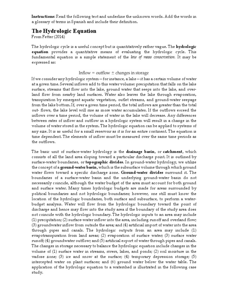The Hydrologic Equation | PDF | Hydrology | Discharge (Hydrology)