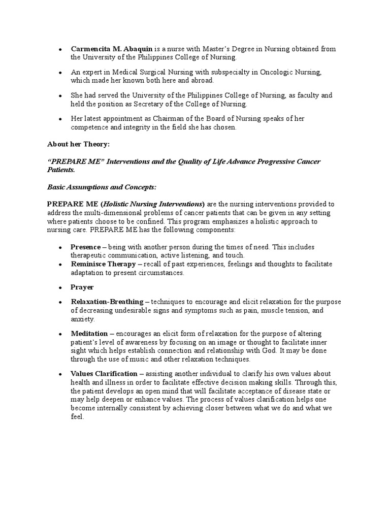 Carmencita Abaquin Theory | PDF