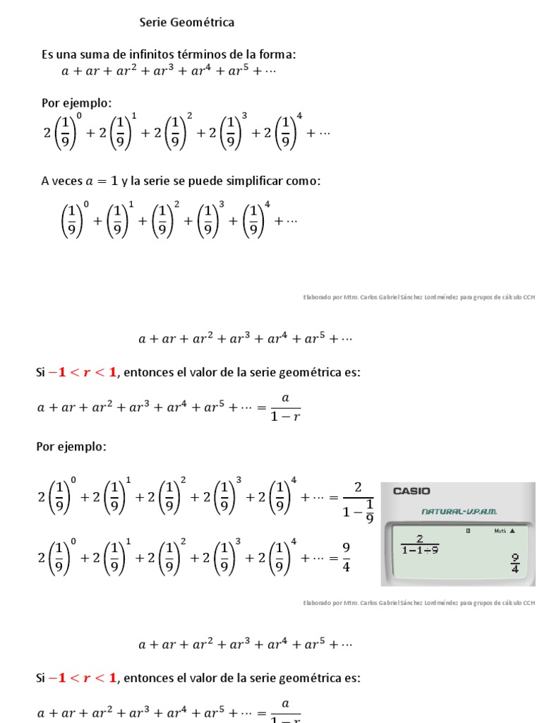Serie Geometrica | PDF | Enseñanza de matemática | Análisis matemático