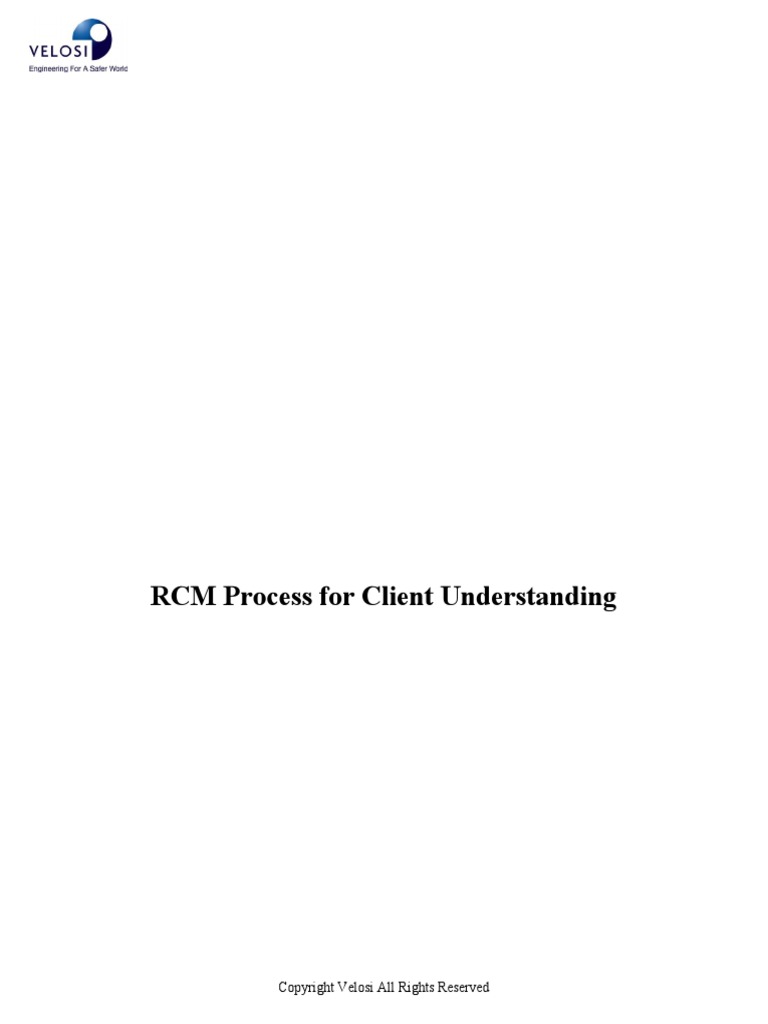 RCM Process For Client Understanding | PDF | Reliability Engineering ...