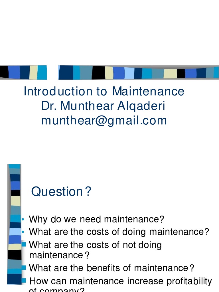 Introduction To Maintenance | PDF | Systems Theory | Systems Engineering