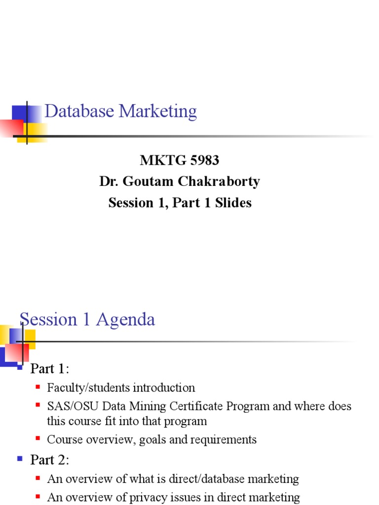 Session1 (Part 1) Slides | PDF | Sas (Software) | Databases