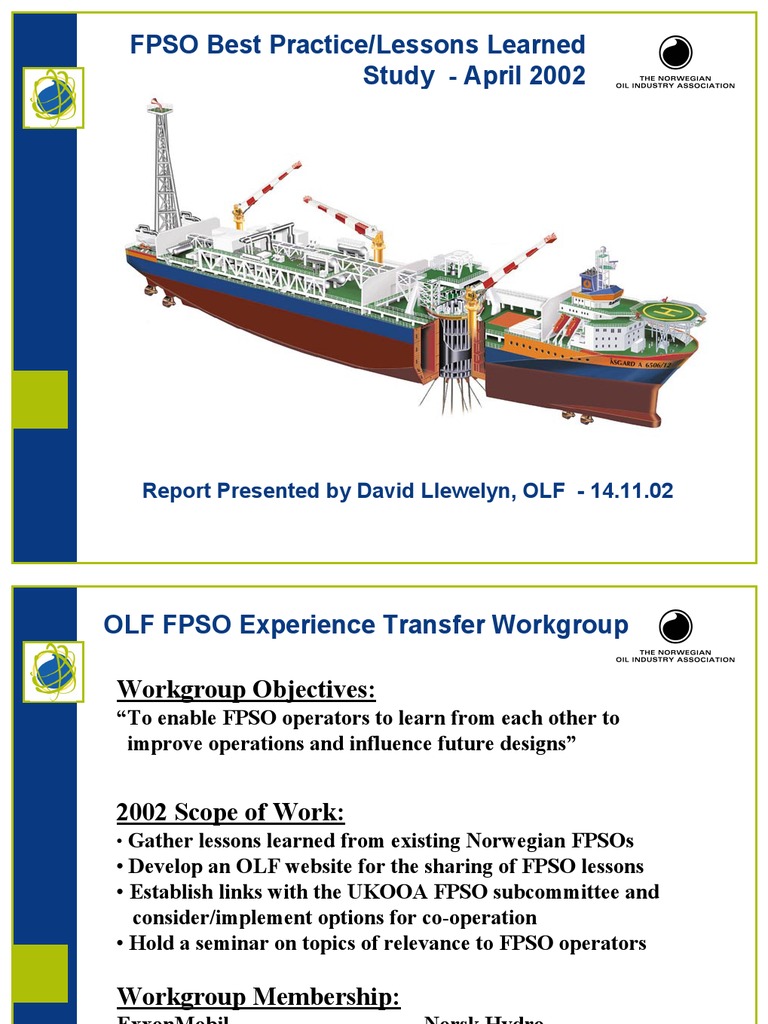 FPSO Best Practices and Lessons Learned | PDF | Nature