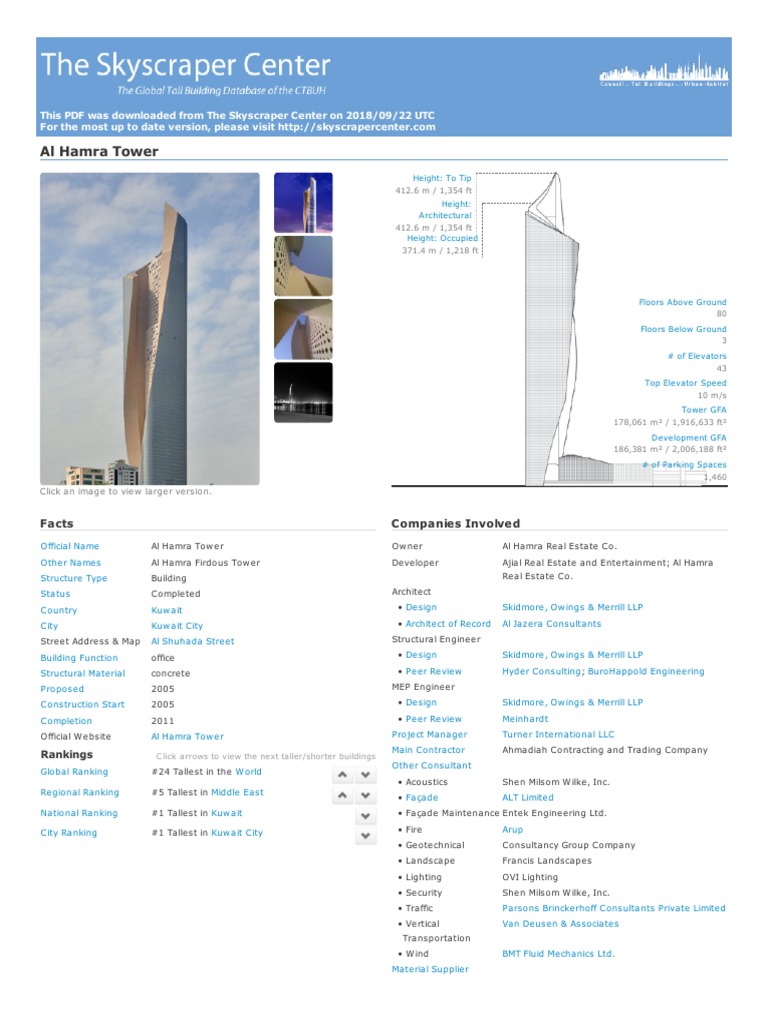 Al Hamra Tower Overview and Specs | PDF | Window | Buildings And Structures