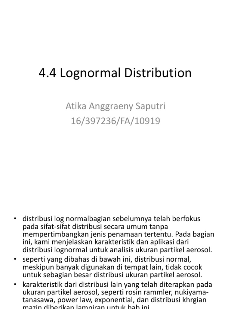 4.4 Distribusi Log Normal | PDF