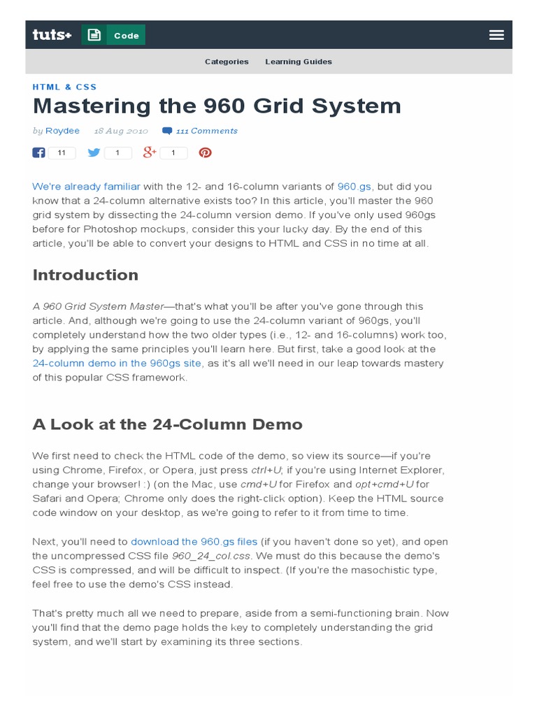 Mastering The 960 Grid System: We're Already Familiar 960.gs | PDF ...