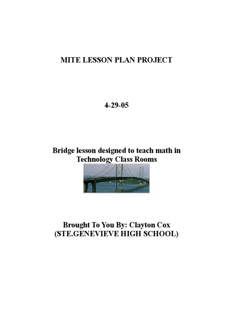 Bridge Lesson Plan | PDF | Bridge | Truss