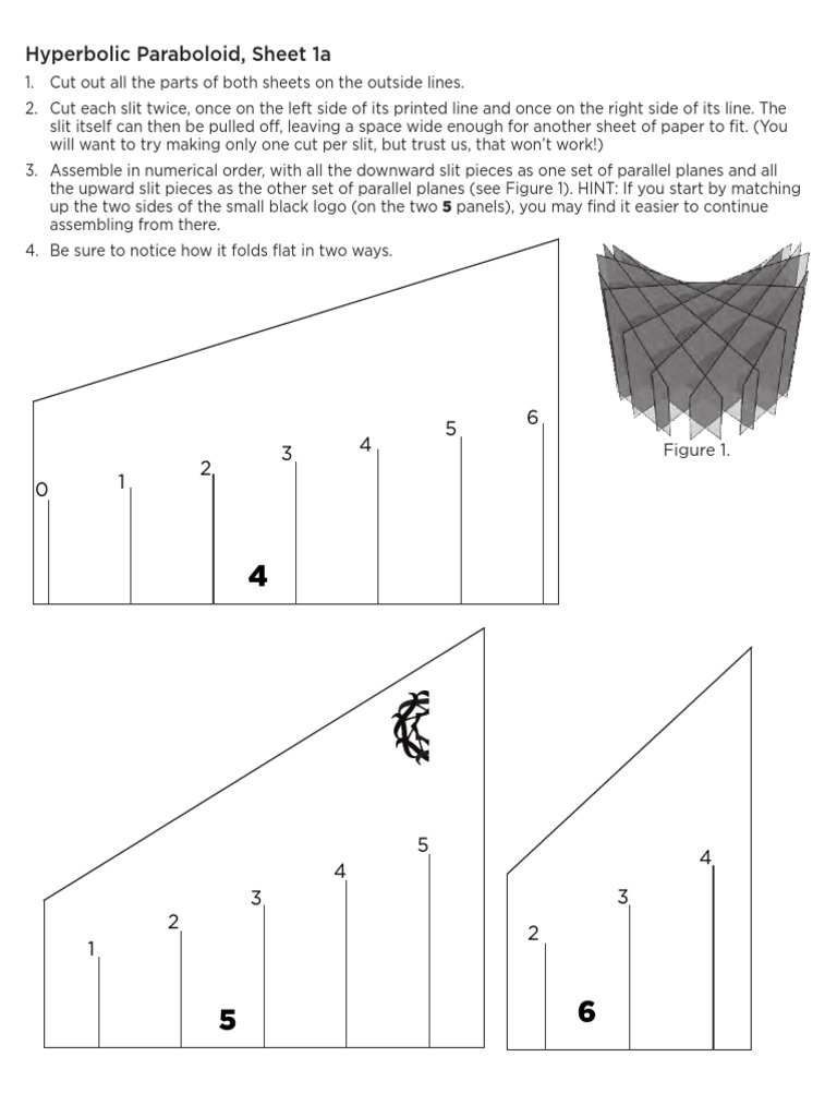 Hyperbolic Paraboloid, Sheet 1a: 5 Panels), You May Find It Easier To ...