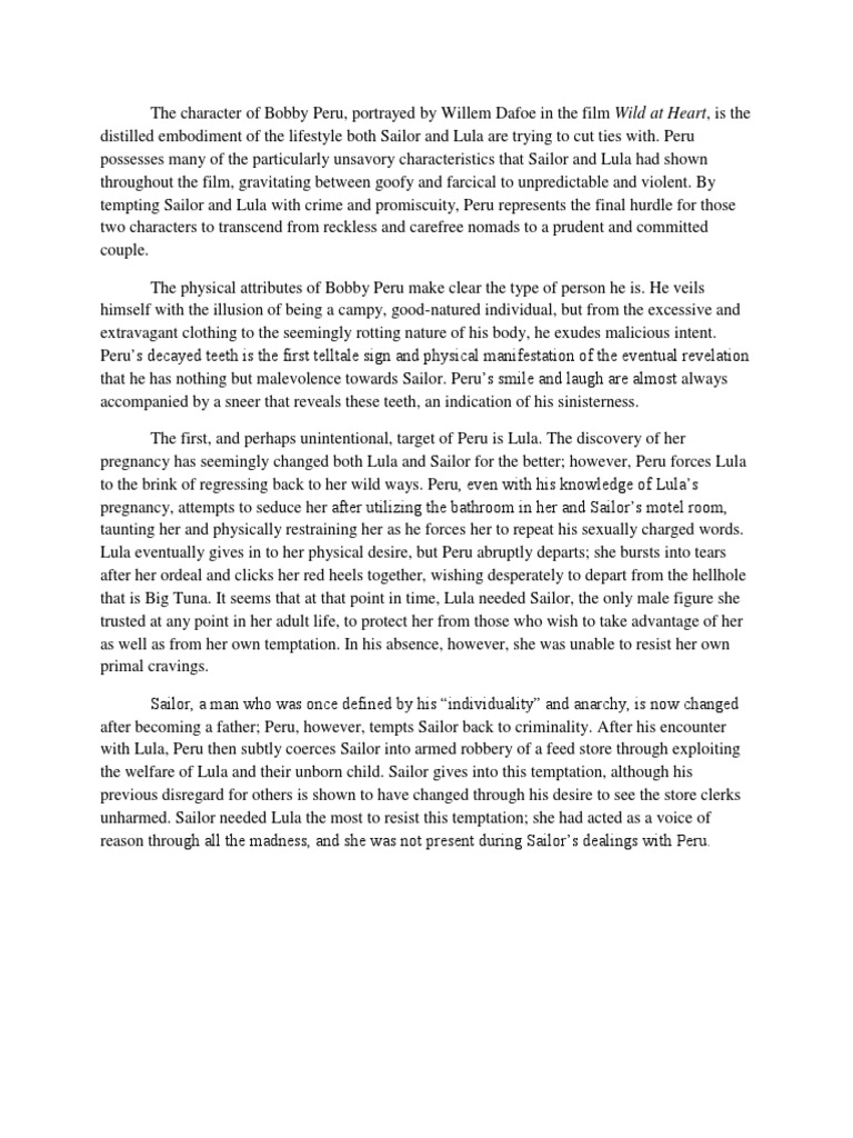 The Character of Bobby Peru | PDF