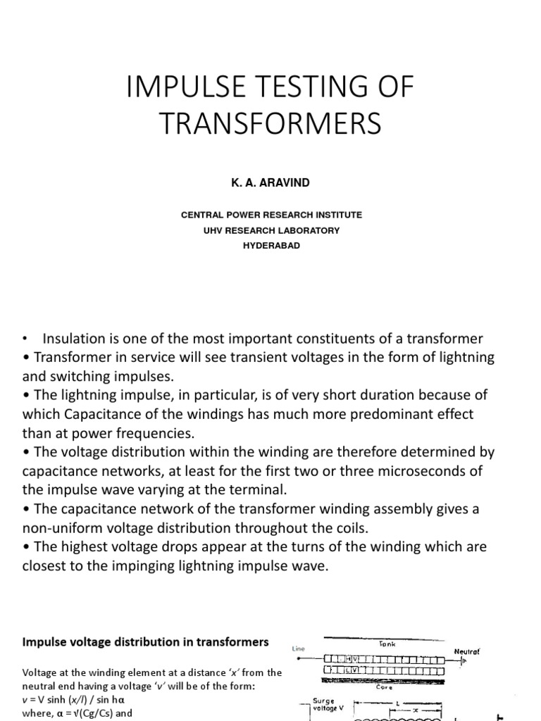 Impulse Testing of Transformers | PDF | Capacitor | Transformer
