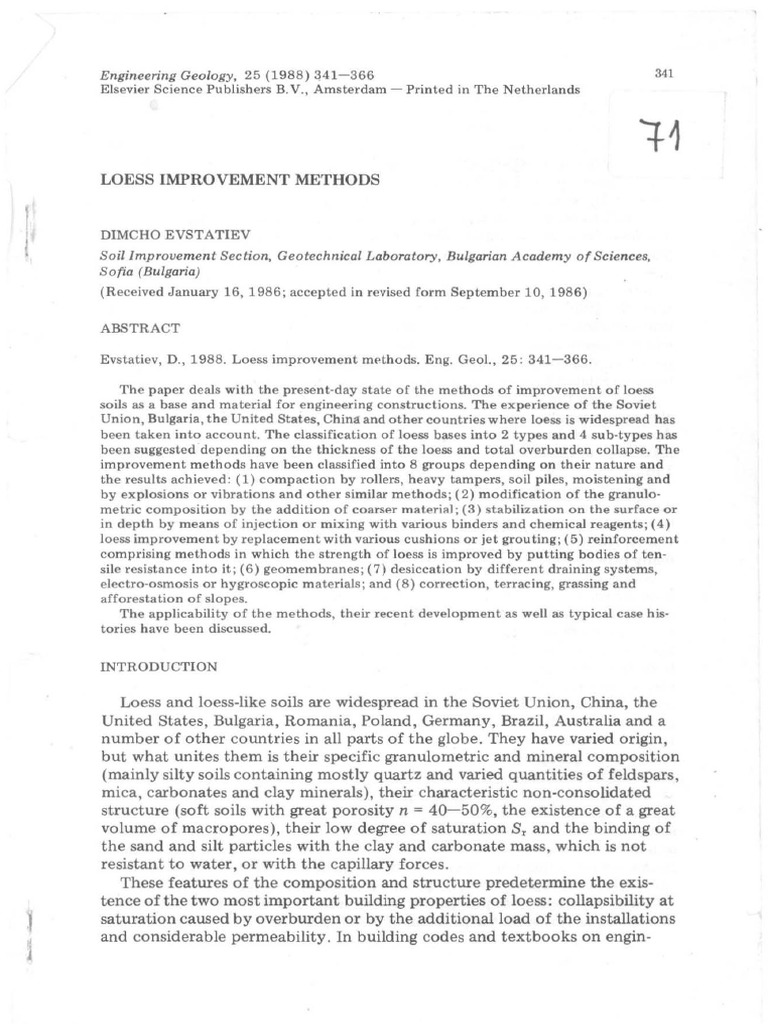 Loess Improvements Methods | PDF | Deep Foundation | Soil
