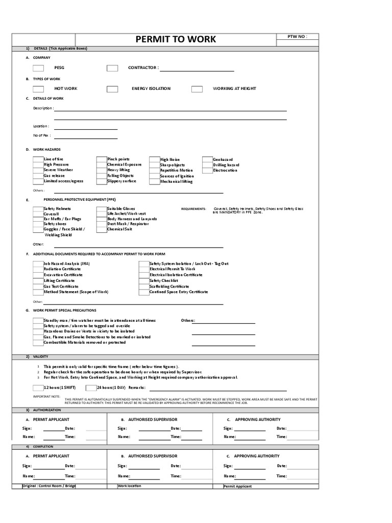 Draft PTW | Download Free PDF | Personal Protective Equipment | Safety