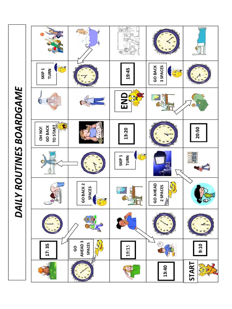 Daily Routines and Time Boardgame Boardgames Games 48298 | PDF