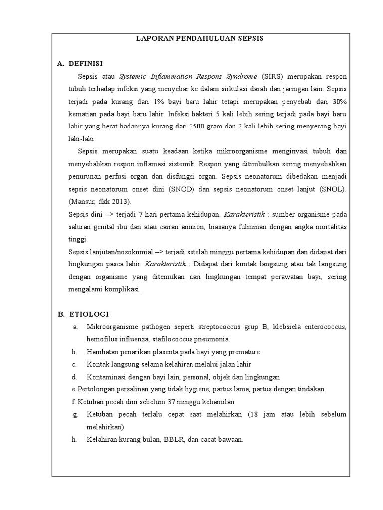 Panduan Lengkap Sepsis Neonatorum | PDF | Pengembangan Diri