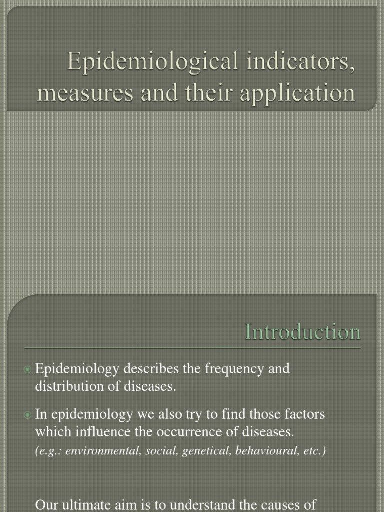 02 - Epidemiological Indicators Measures | Download Free PDF ...