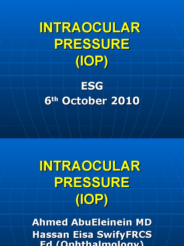 Intraocular Pressure (IOP) | PDF | Ophthalmology | Human Eye