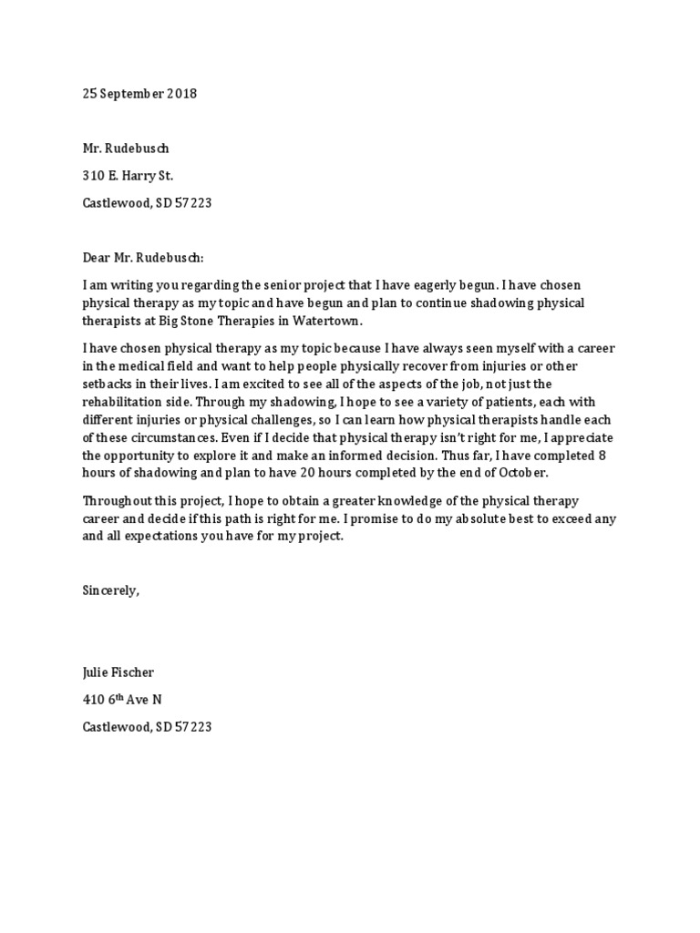 Senior Project Letter of Intent | PDF
