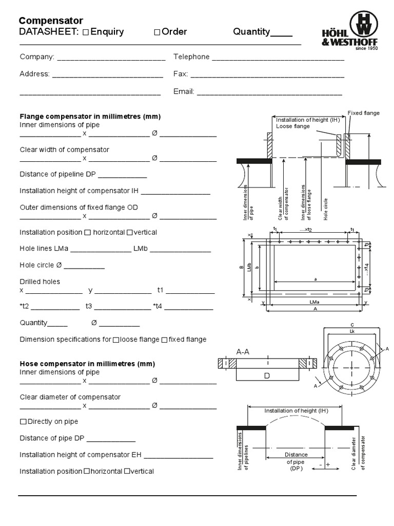 DATASHEET: Enquiry Order Quantity - : Compensator | PDF | Hertz | Pipe ...