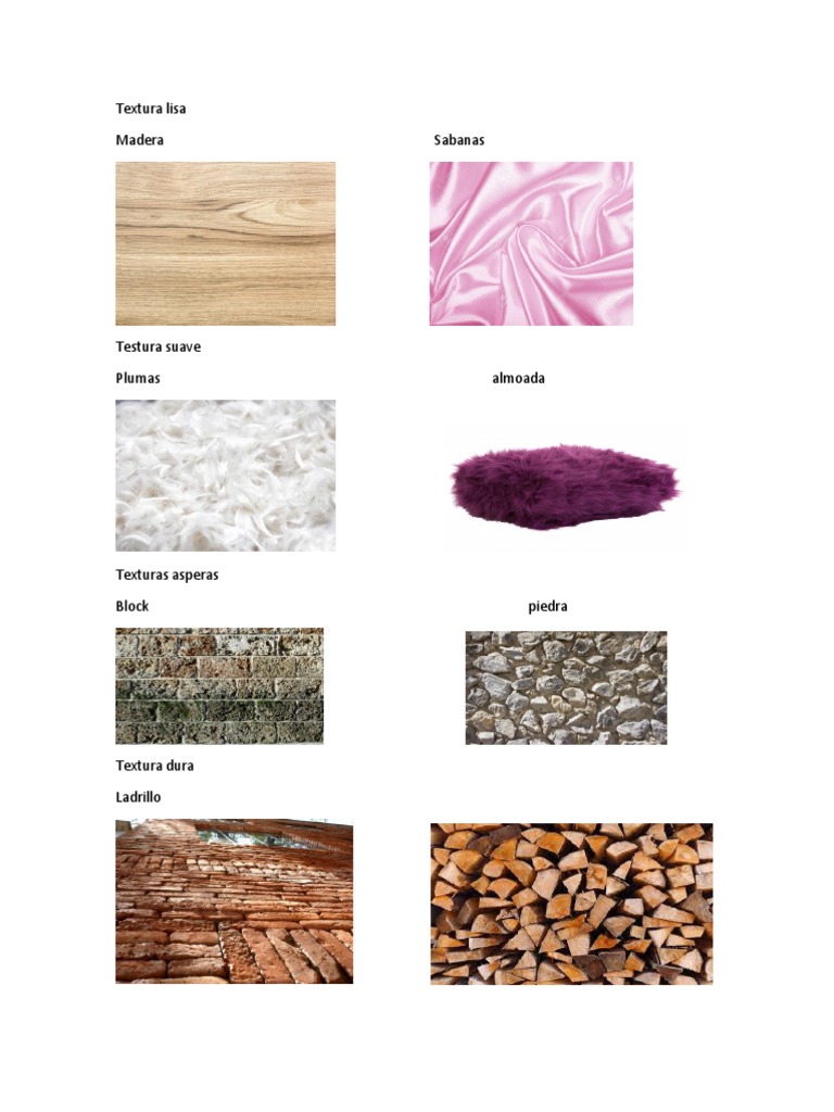 Ejemplos de Texturas: Lisas y Ásperas | PDF