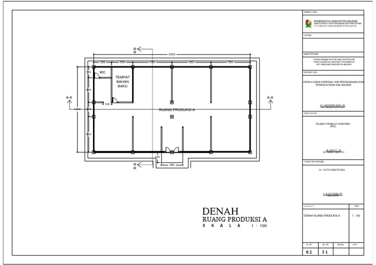 02 Denah Ruang Produksi A PDF | PDF