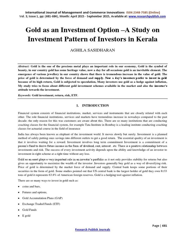 Gold As An Investment Option-2206 PDF | PDF | Gold As An Investment ...