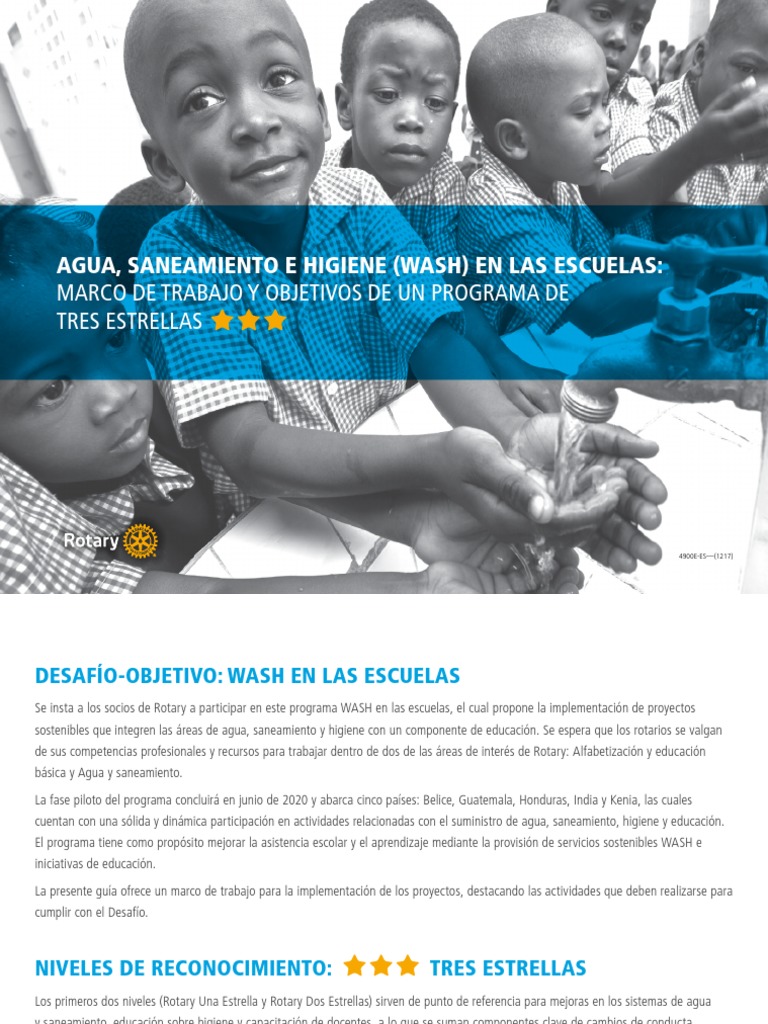 WASH en Escuelas: Marco y Objetivos | PDF | Agua | Lavado de manos