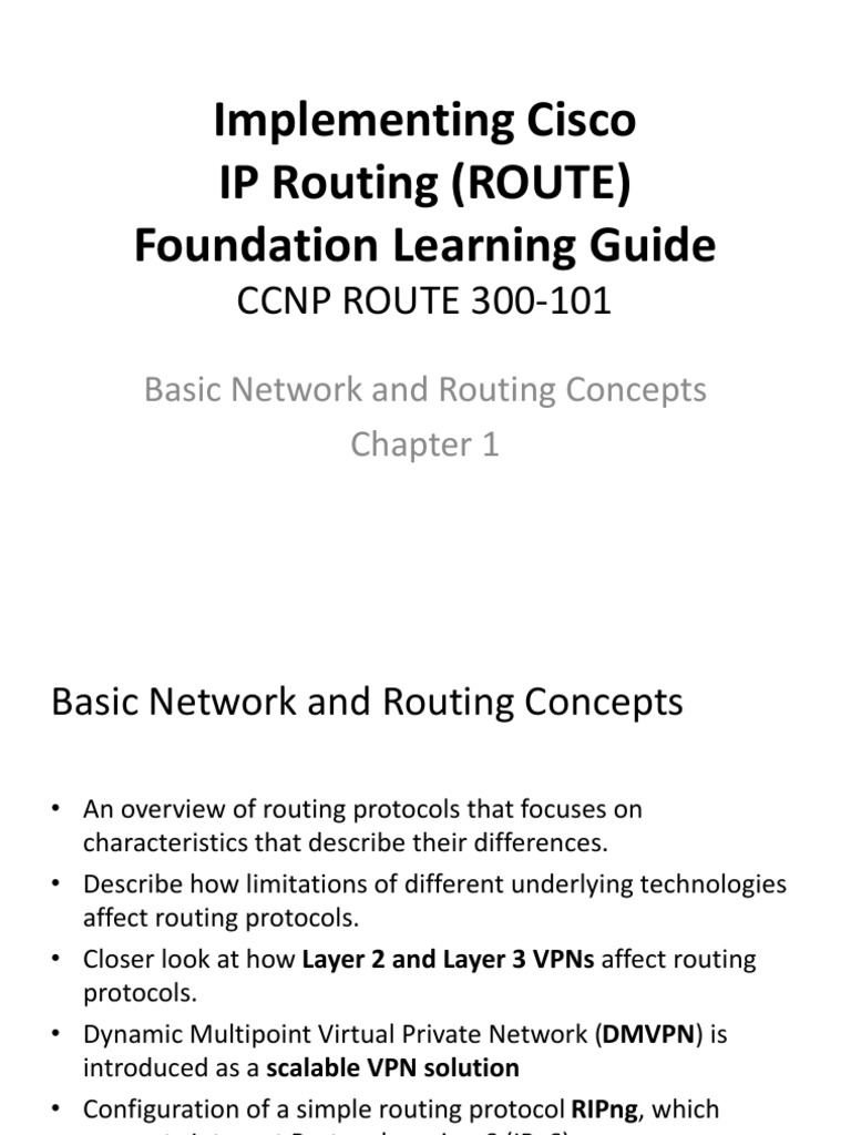 Implementing Cisco IP Routing (ROUTE) Foundation Learning Guide | PDF | Transmission Control ...