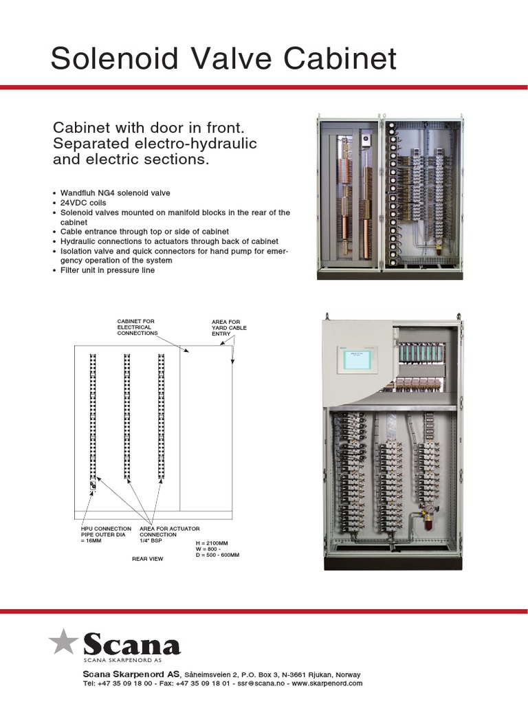 Solenoid Valve Cabinet: Cabinet With Door in Front. Separated Electro ...