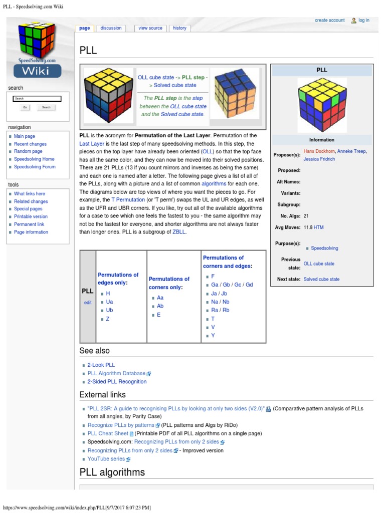 PLL - Speedsolvingcom Wiki | PDF | Logic Puzzles | Computing And ...