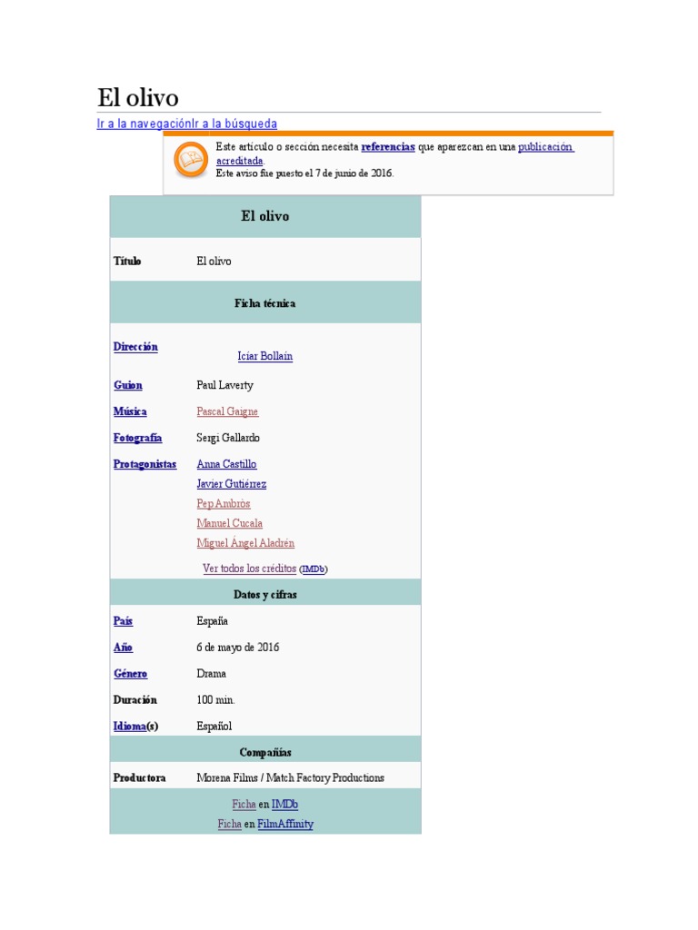 El Olivo | PDF | Cine | Ocio