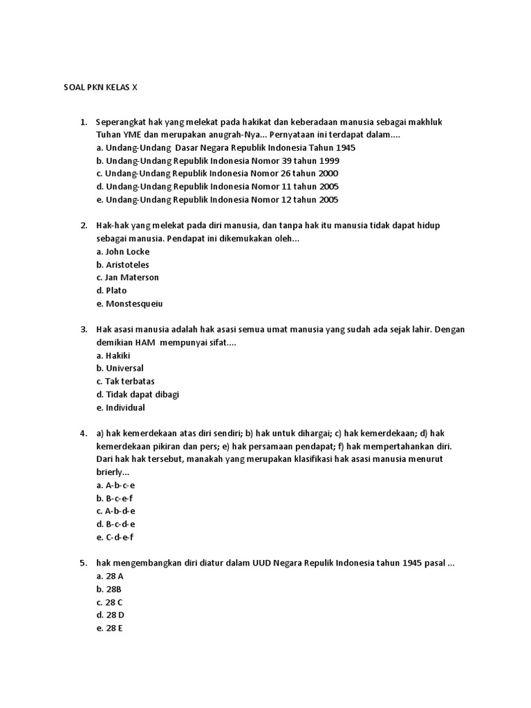 Soal Bapak Kelas X | PDF