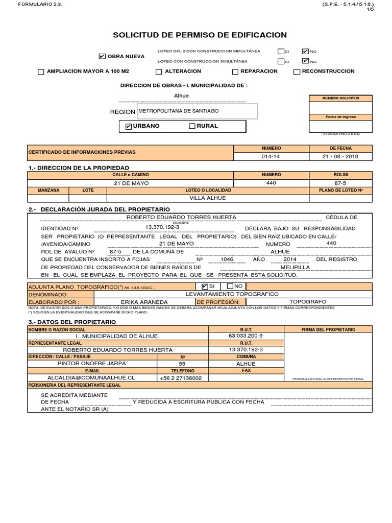 Solicitud de Permiso de Edificacion | PDF | Business