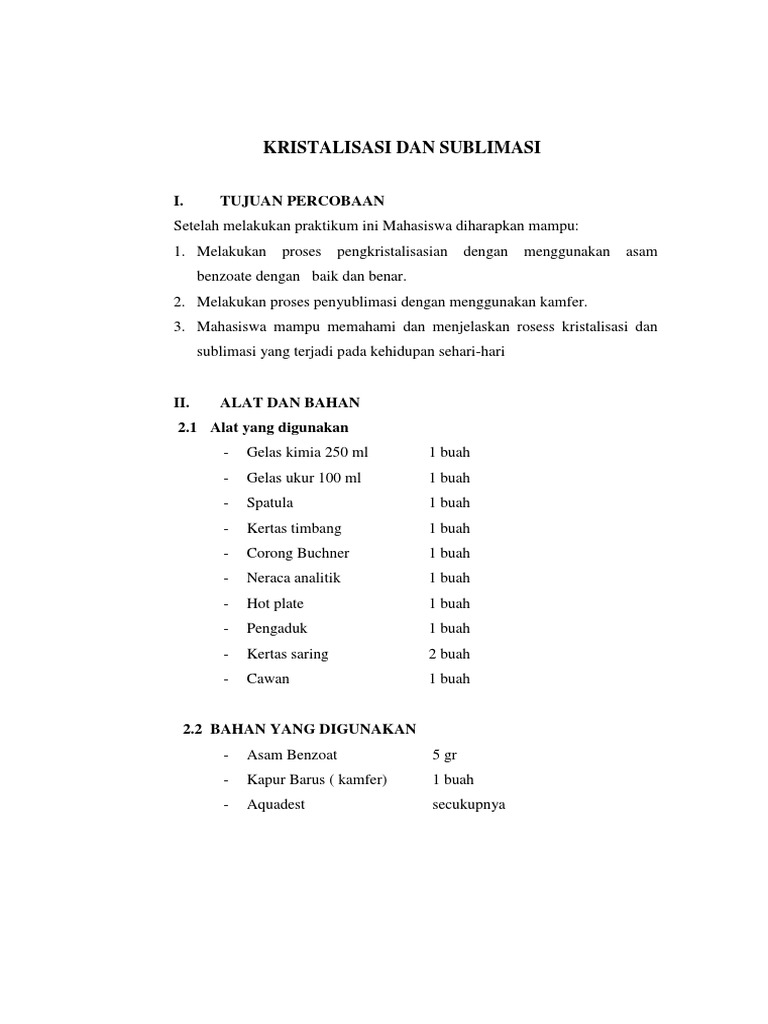 Kristalisasi Dan Sublimasi | PDF