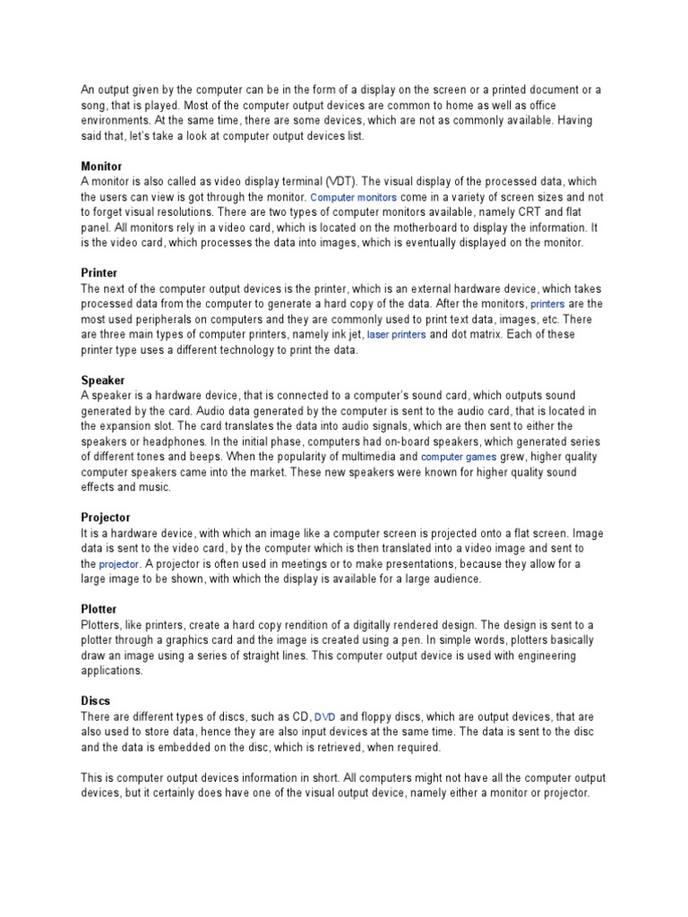 Output | PDF | Computer Monitor | Printer (Computing)