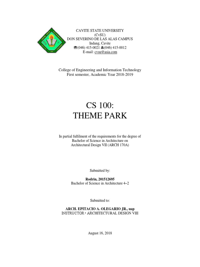 CvSU Architecture Research Cover Page | PDF