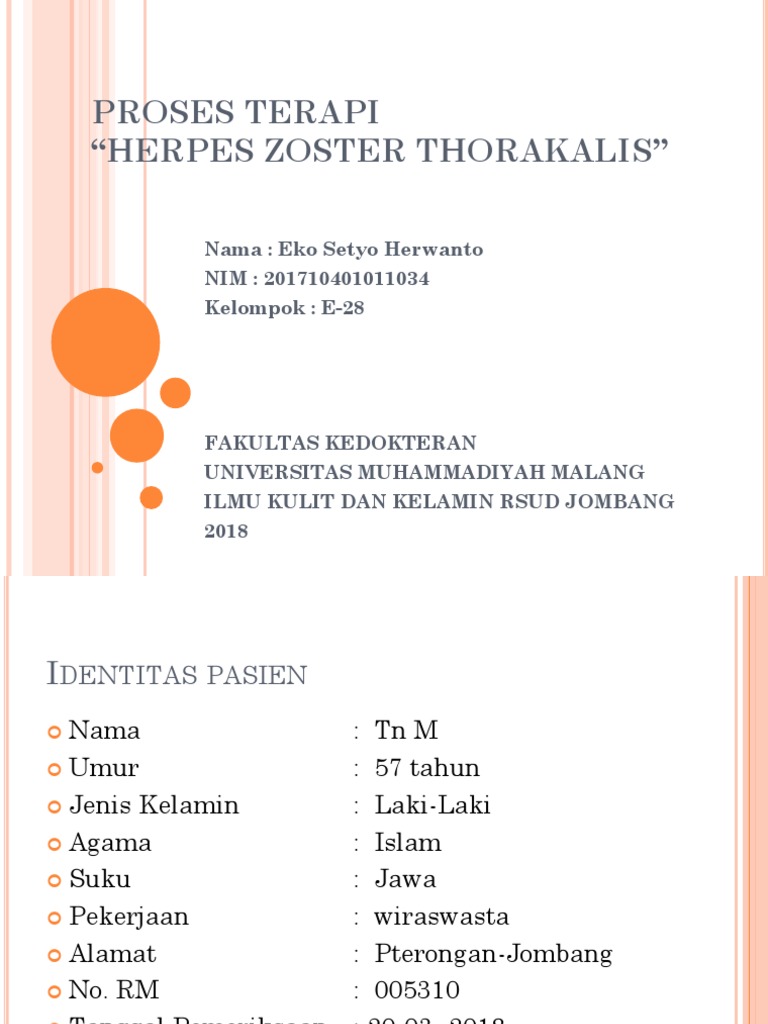 Proses Terapi Herpes Zoster Torakalis | PDF